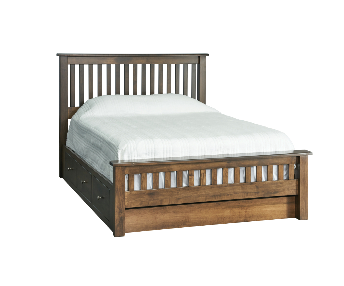 Classic Shaker Slat Bed with Storage Rails | Twin Brook Furniture